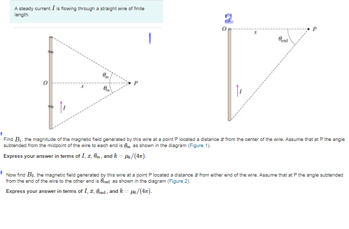 Solved A steady current I is flowing through a straight wire | Chegg.com