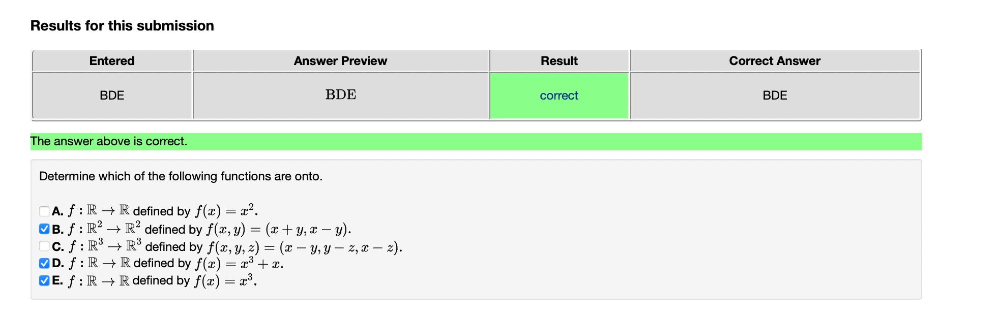 Solved Results for this submission The answer above is | Chegg.com