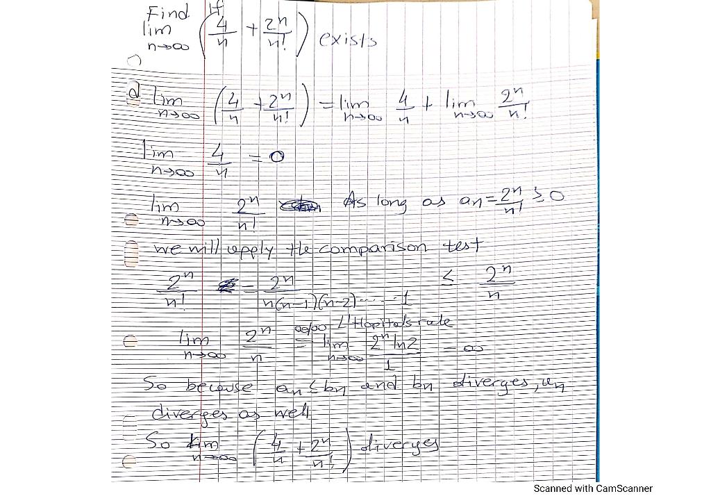 Solved We have solved this exercise on class and the lim is | Chegg.com