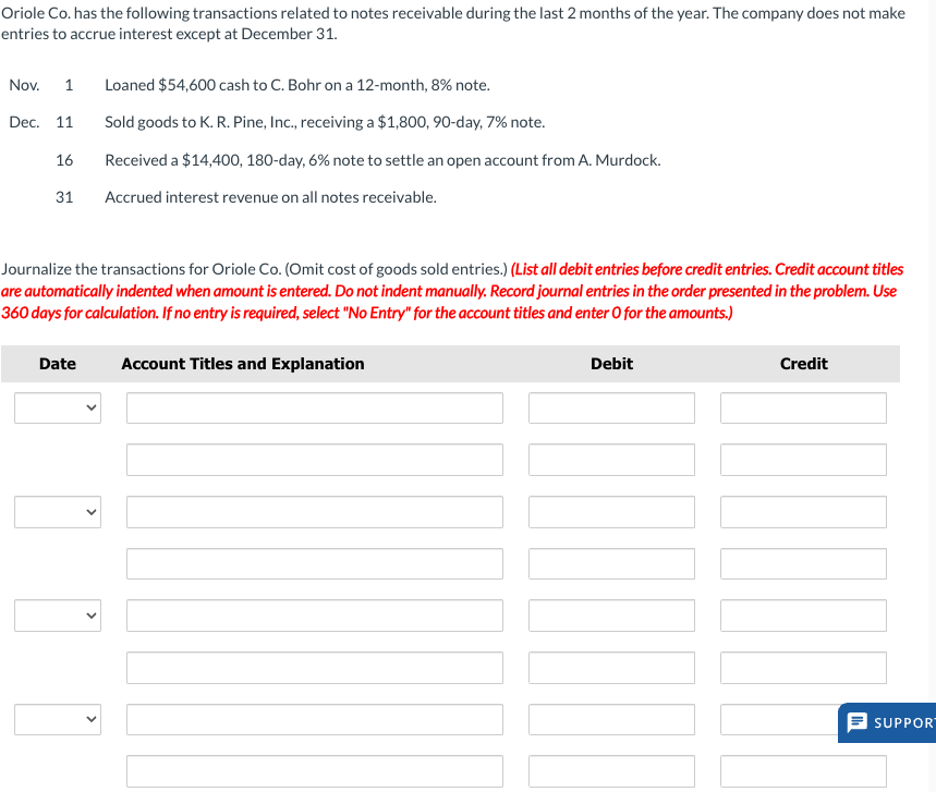 Solved Oriole Co. ﻿has the following transactions related to | Chegg.com