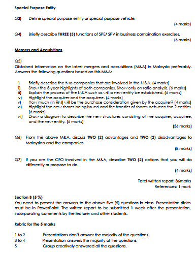 Section A (10\%) Actions required. You are required | Chegg.com