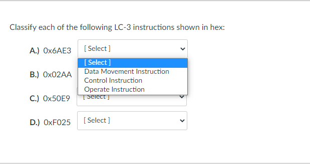 Solved Classify each of the following LC-3 instructions | Chegg.com