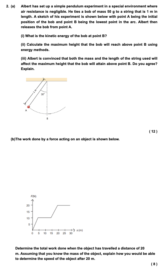 Solved (a) Albert has set up a simple pendulum experiment in | Chegg.com