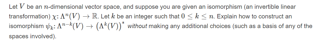 Solved Let V be an n-dimensional vector space, and suppose | Chegg.com