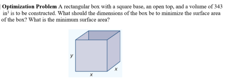 Solved Optimization Problem A rectangular box with a square | Chegg.com