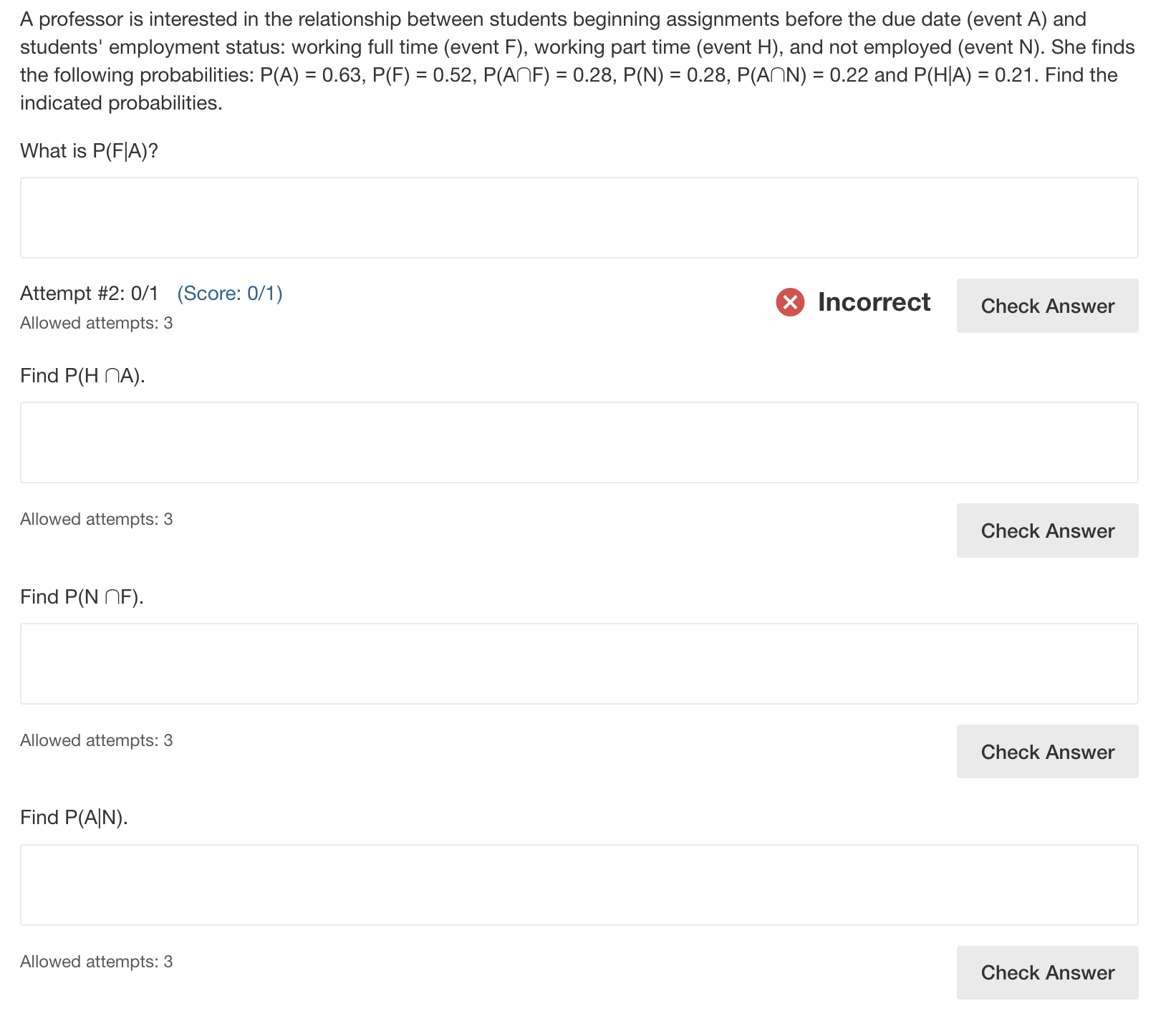 Solved A professor is interested in the relationship between | Chegg.com