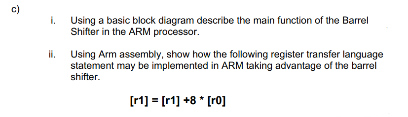 Solved c) i. Using a basic block diagram describe the main | Chegg.com