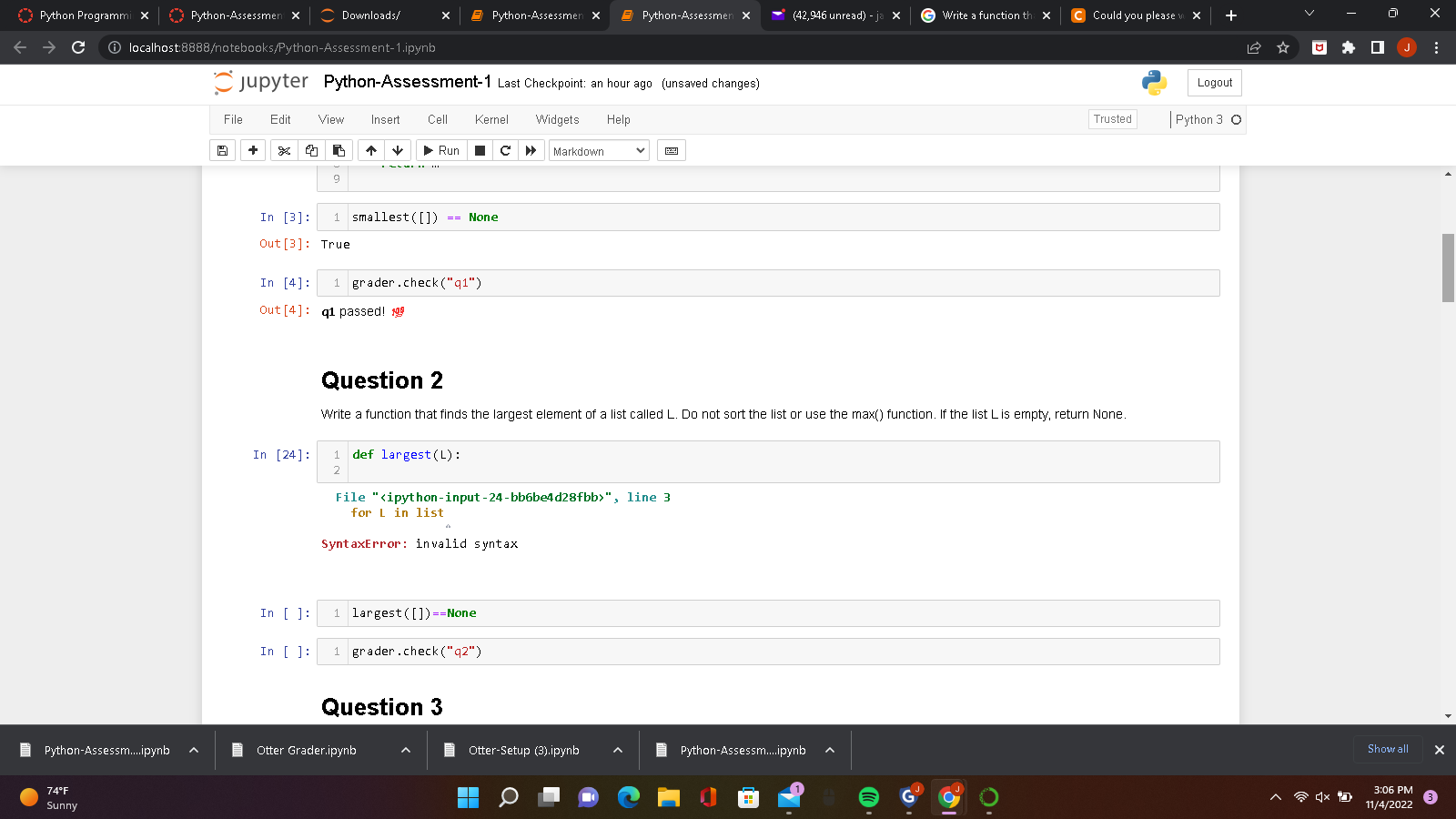 Solved Could you please solve question 2 with the code lines | Chegg.com
