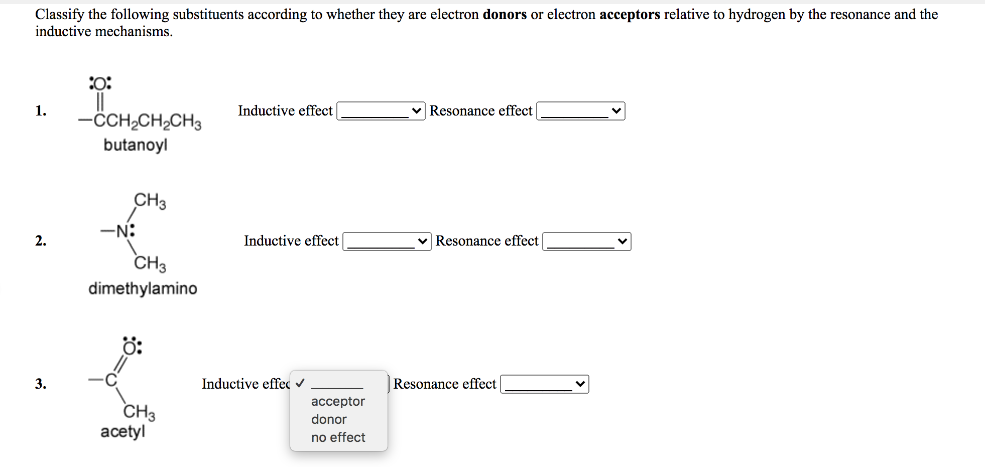 Solved Classify the following substituents according to | Chegg.com