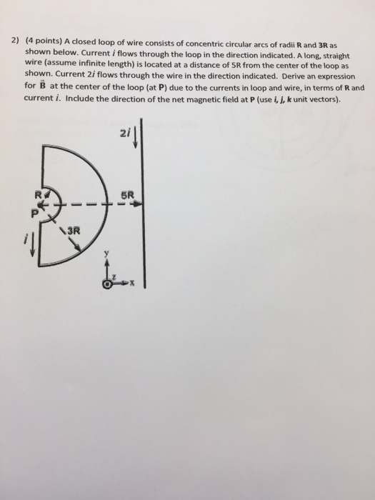 Solved 2) (4 points) A closed loop of wire consists of | Chegg.com