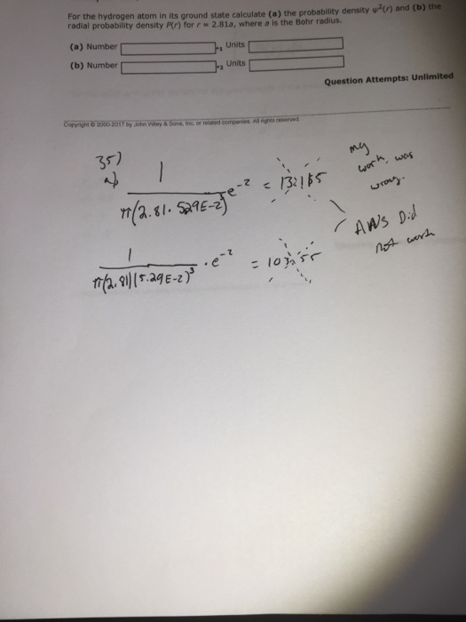 Solved For the hydrogen atom in its ground state calculate | Chegg.com