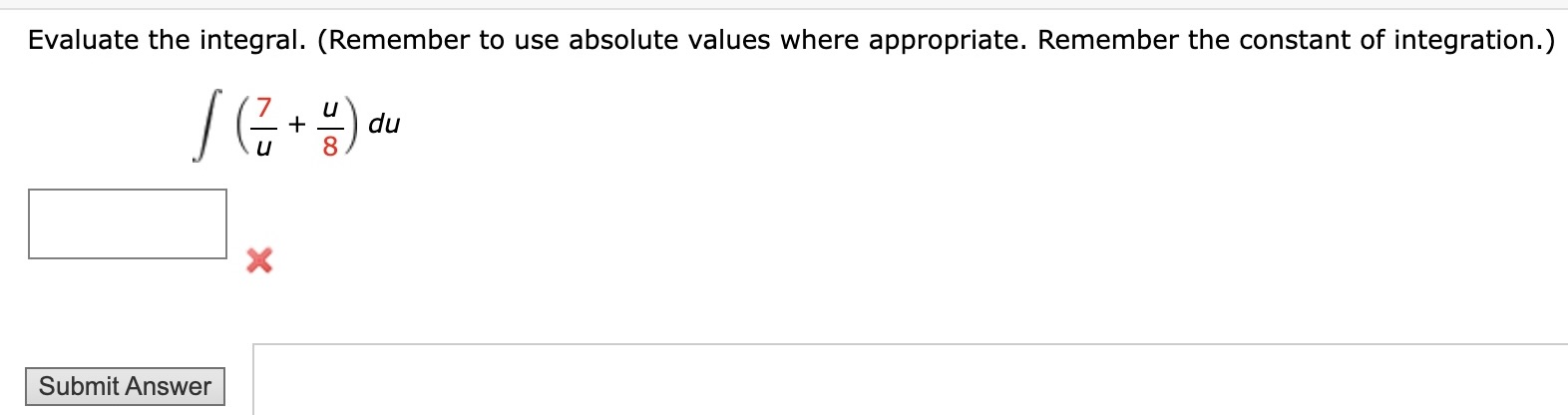 Solved Evaluate the integral. (Remember to use absolute | Chegg.com