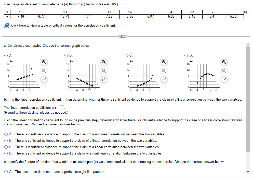 Solved Use the given data set to complete parts (a) through | Chegg.com