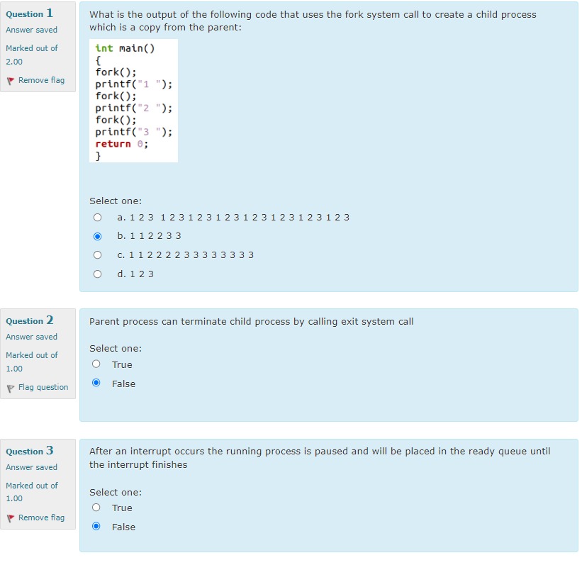 Solved After an interrupt occurs the running process is | Chegg.com