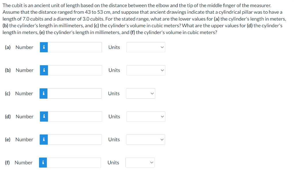 Solved The cubit is an ancient unit of length based on the | Chegg.com