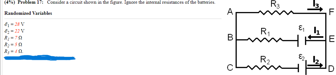 Solved (d) Solve the three equations to get I3. e) | Chegg.com