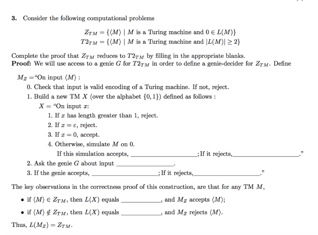 3. Consider the following computational problems ?yM | Chegg.com