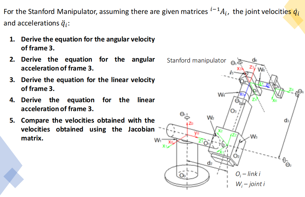 Solved For the Stanford Manipulator, assuming there are | Chegg.com