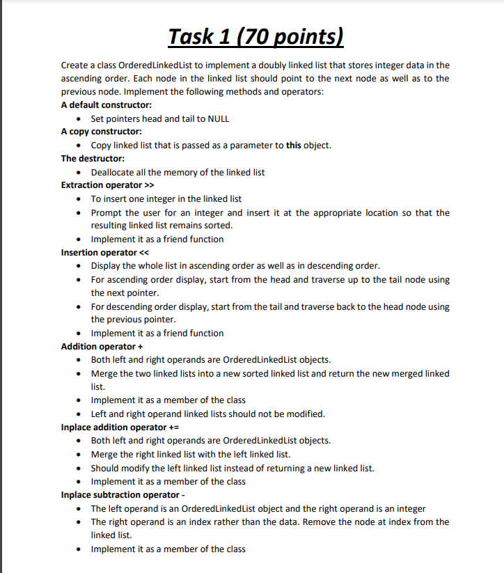 Solved Create a class OrderedLinkedList to implement a | Chegg.com