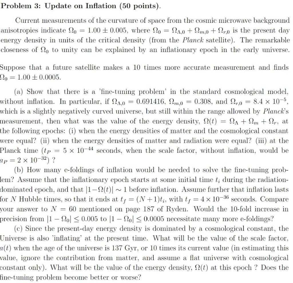 Problem 3: Update on Inflation (50 points). = Current | Chegg.com