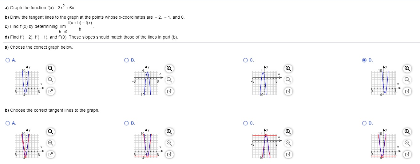 Solved a) Graph the function f(x) = 3x2 + 6x. b) Draw the | Chegg.com