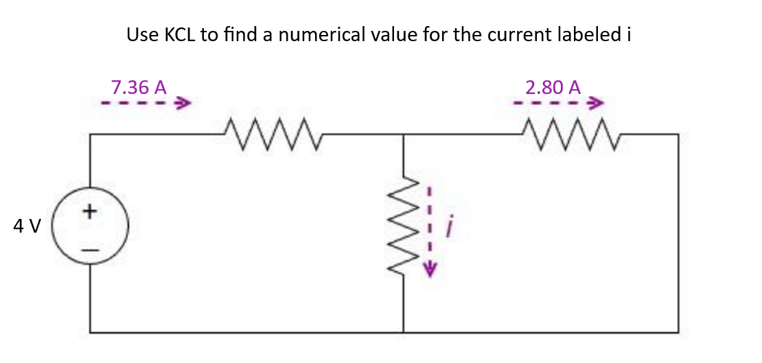 Use KCL to find a numerical value for the current | Chegg.com