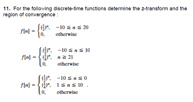 Solved 11. For the following discrete-time functions | Chegg.com