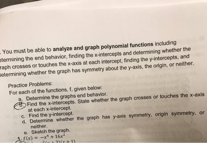 Solved You must be able to analyze and graph polynomial | Chegg.com