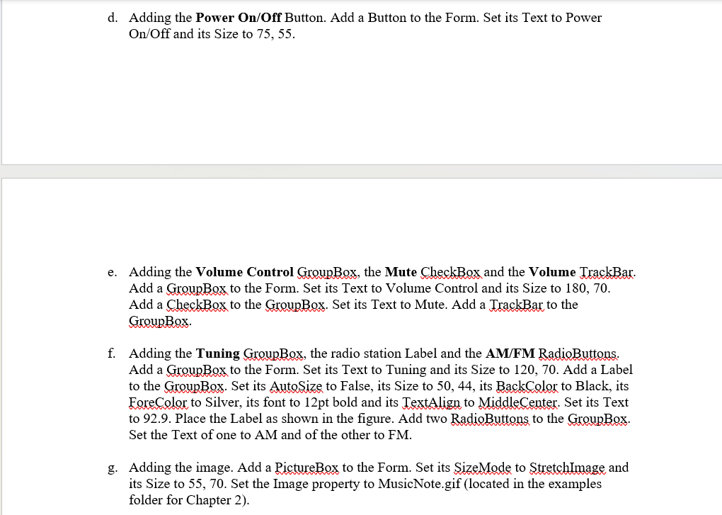 Solved e. ﻿Adding the Volume Control GroupBox, the Mute | Chegg.com