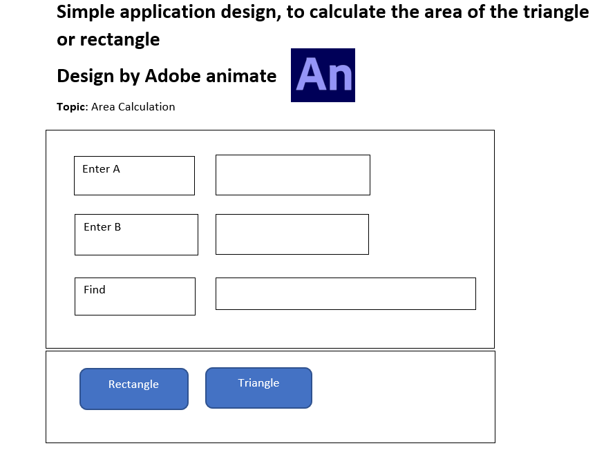 Solved Simple application design, to calculate the area of | Chegg.com