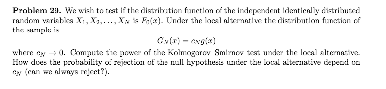 Problem 29. We wish to test if the distribution | Chegg.com