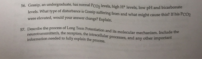 Solved ip, an undergraduate, has normal Pco2 levels, high Ht | Chegg.com