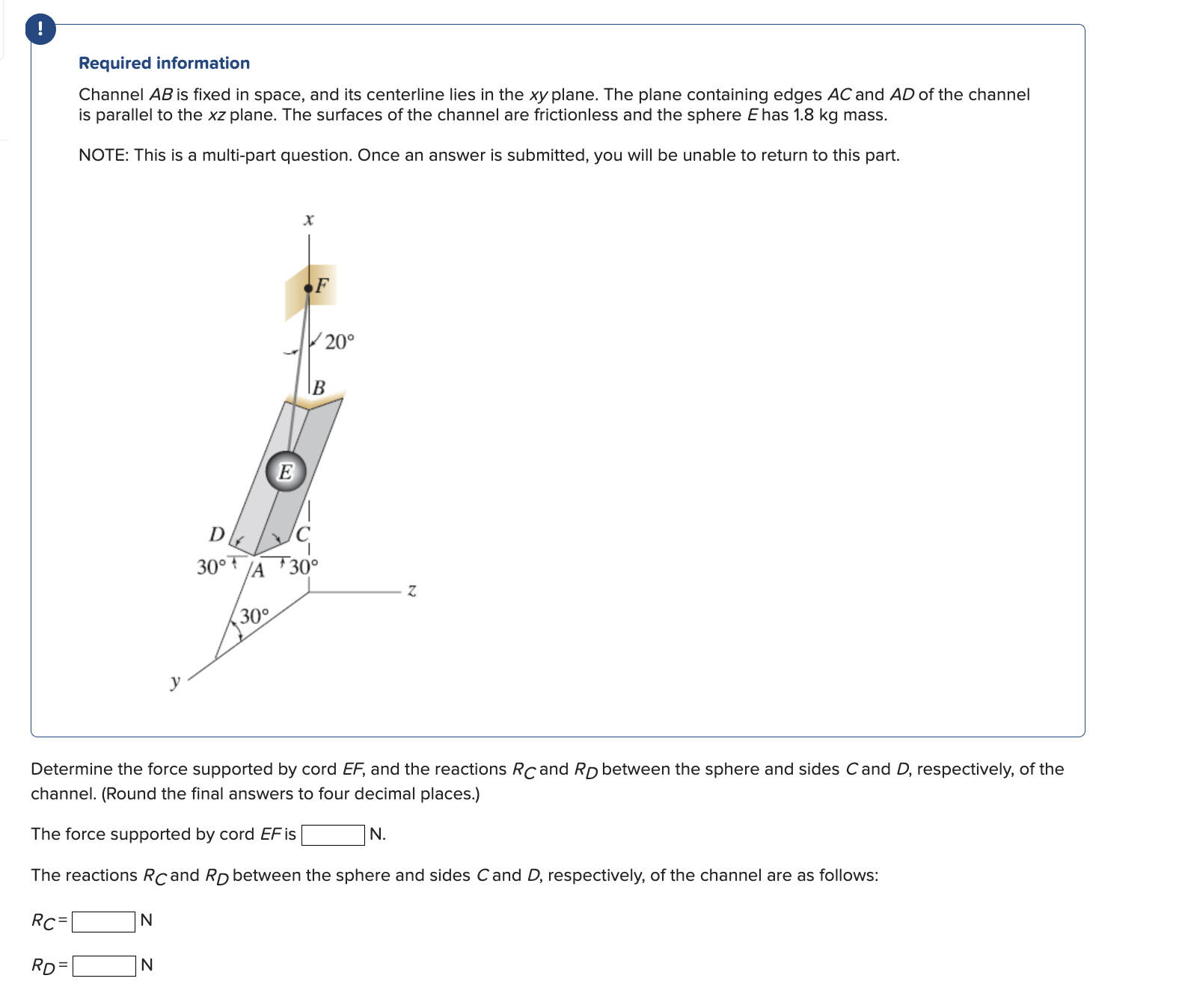 Solved Required information Channel AB is fixed in space, | Chegg.com