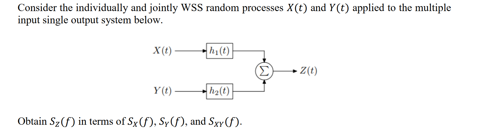 Solved Consider the individually and jointly WSS random | Chegg.com