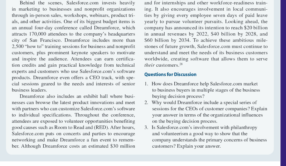 Solved Founded in 1999, Salesforce.com has become a forceful | Chegg.com