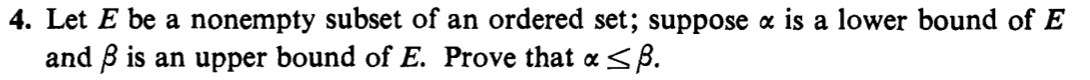 Solved 4. Let E be a nonempty subset of an ordered set; | Chegg.com
