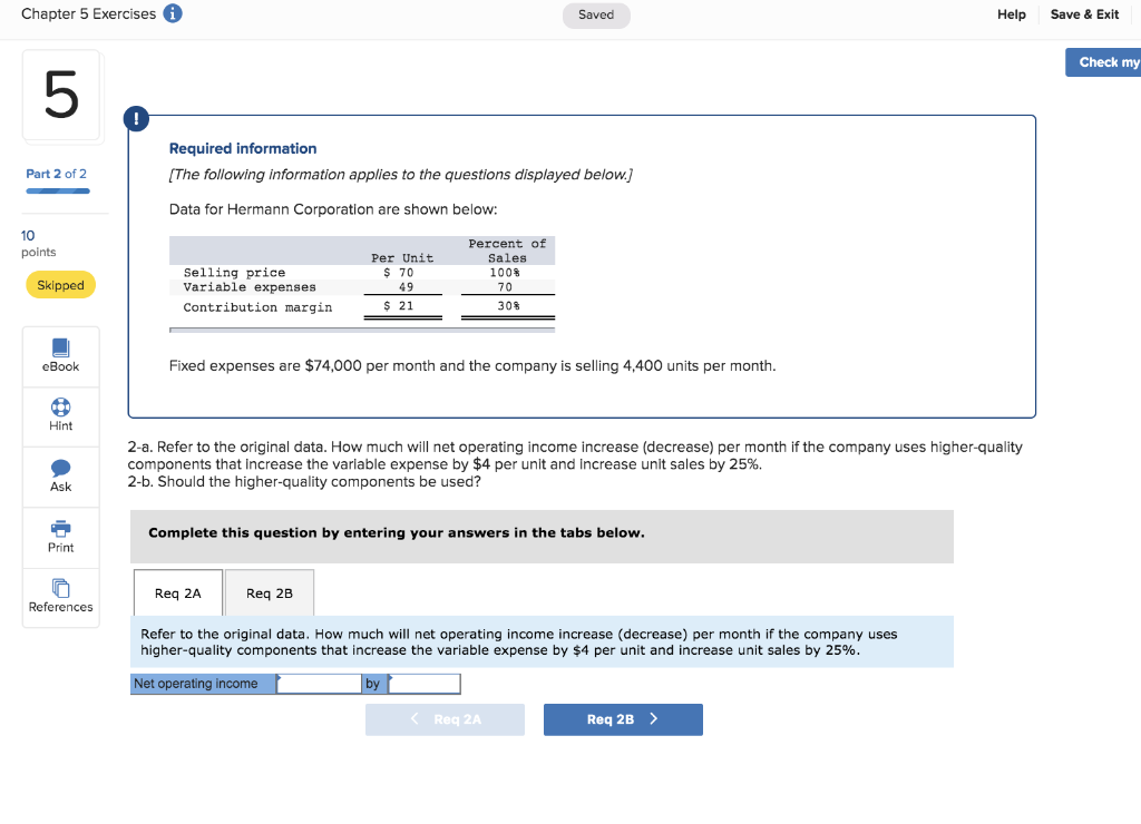 Solved Chapter 5 Exercises i Help Save & Exit Saved Check my | Chegg.com