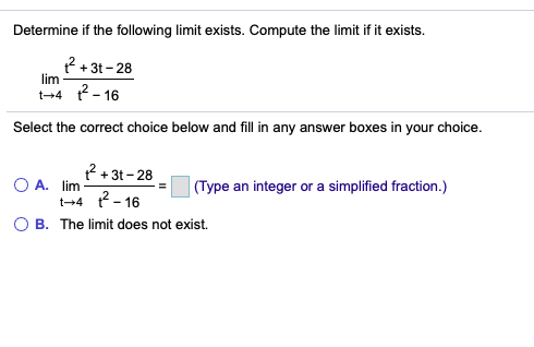 Solved Determine if the following limit exists. Compute the | Chegg.com