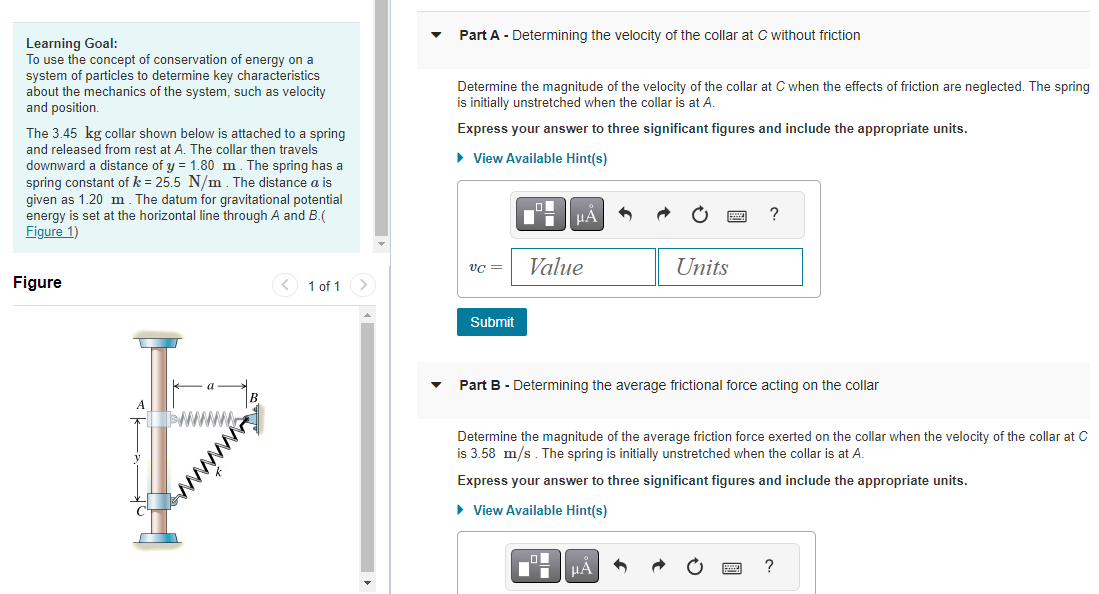 Solved Learning Goal: To use the concept of conservation of | Chegg.com