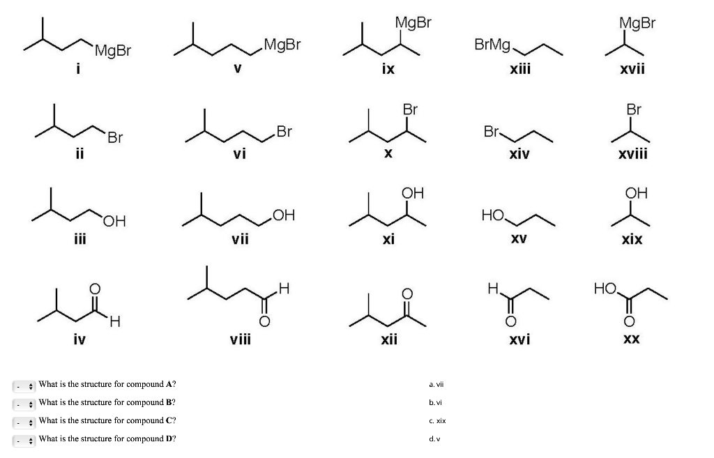 Solved Choose the correct structure for each of the missing | Chegg.com