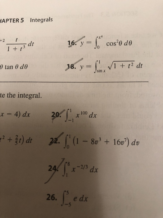Solved APTER 5 Integrals +2 t 1 +r3 te the integral 100 r-4) | Chegg.com