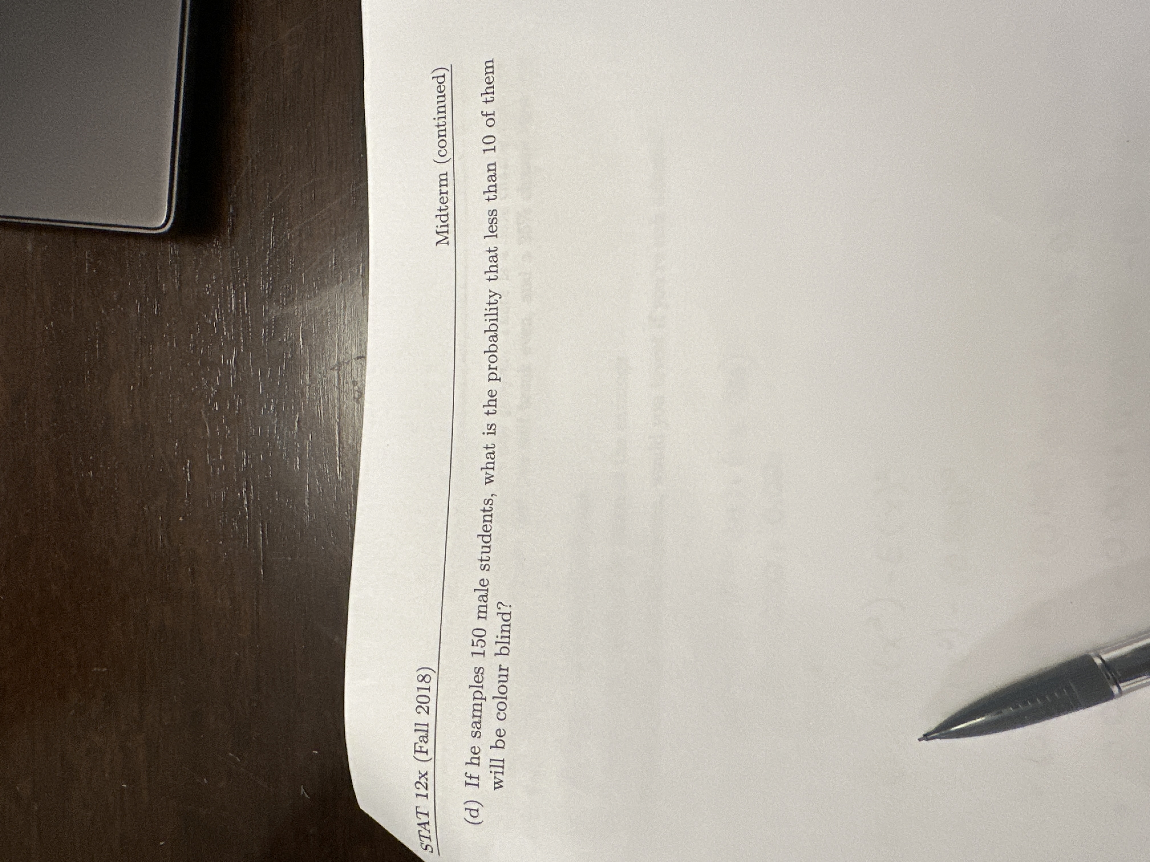 (d) ﻿If he samples 150 ﻿male students, what is the | Chegg.com