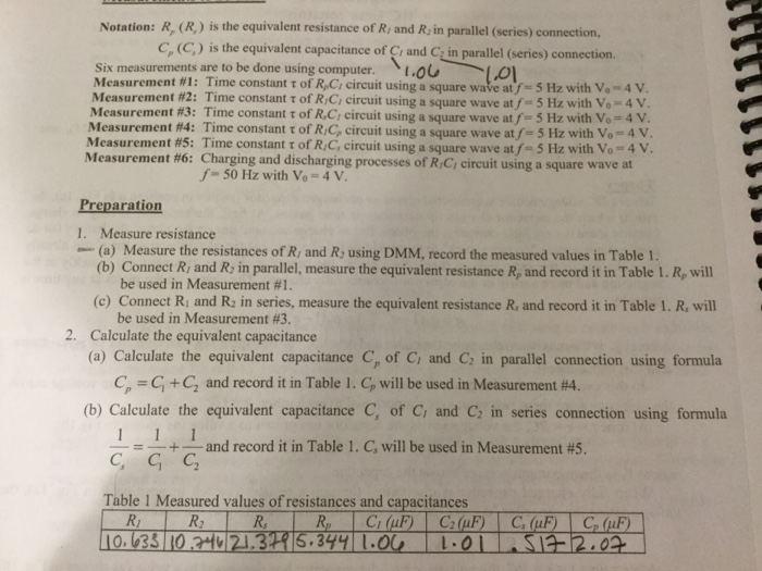 Solved This is from the physics lab RC time constant. I know | Chegg.com