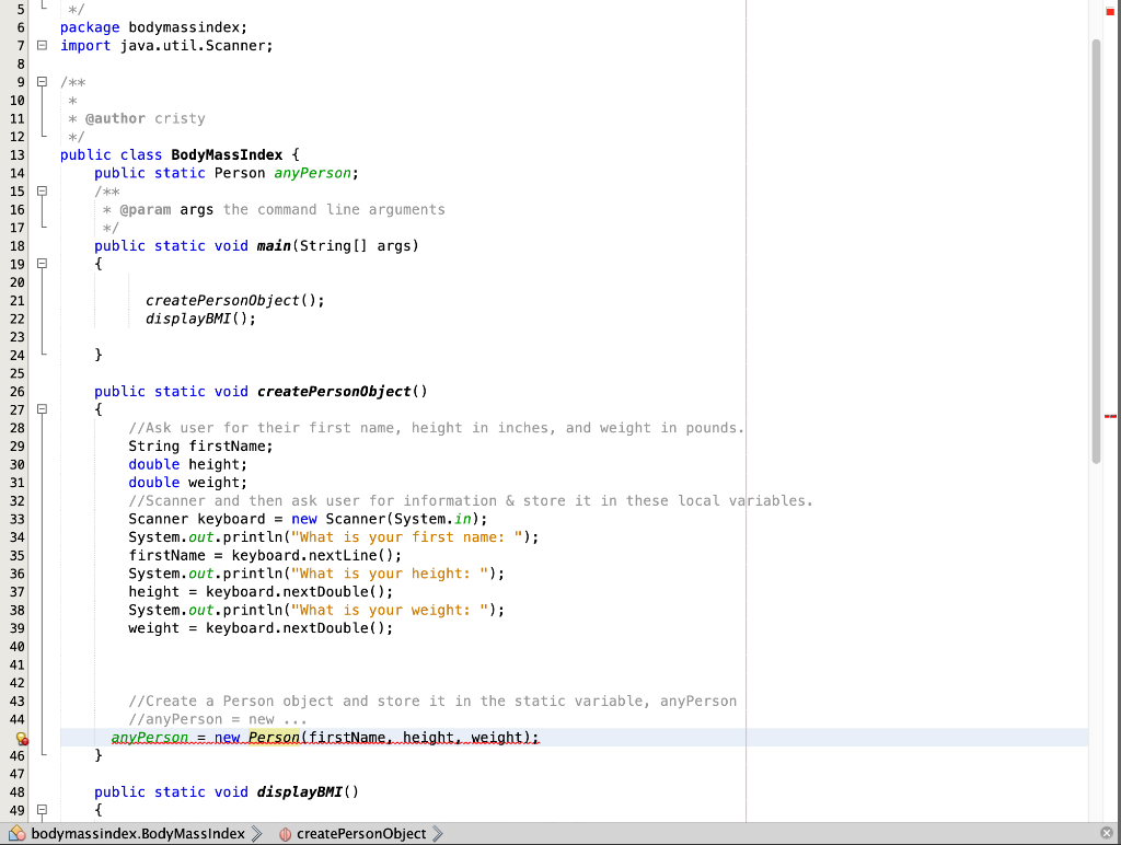 Solved Screenshot of Tester class where the error is and I | Chegg.com