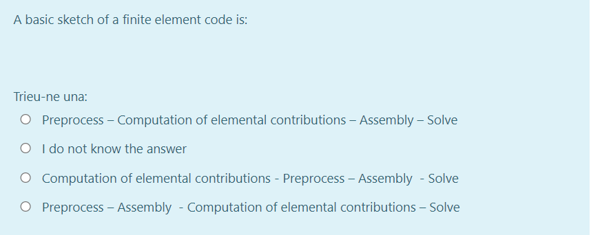 Solved A basic sketch of a finite element code is: Trieu-ne | Chegg.com