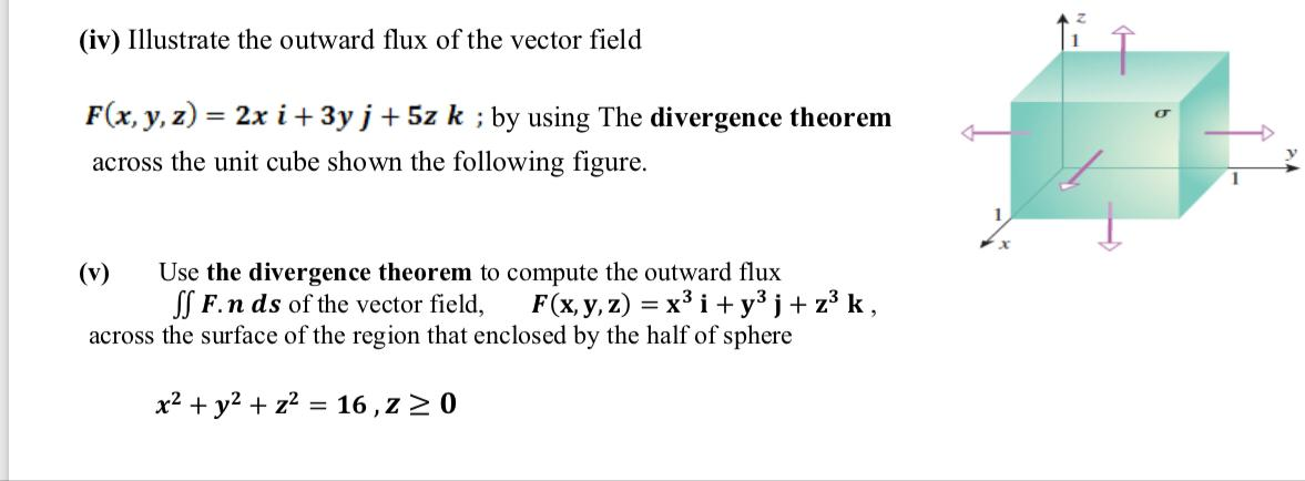 Solved (iv) Illustrate the outward flux of the vector field | Chegg.com
