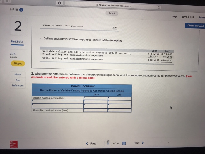 Solved HP 19 6 Saved Help Save &Exit Submit Check my work 2 | Chegg.com