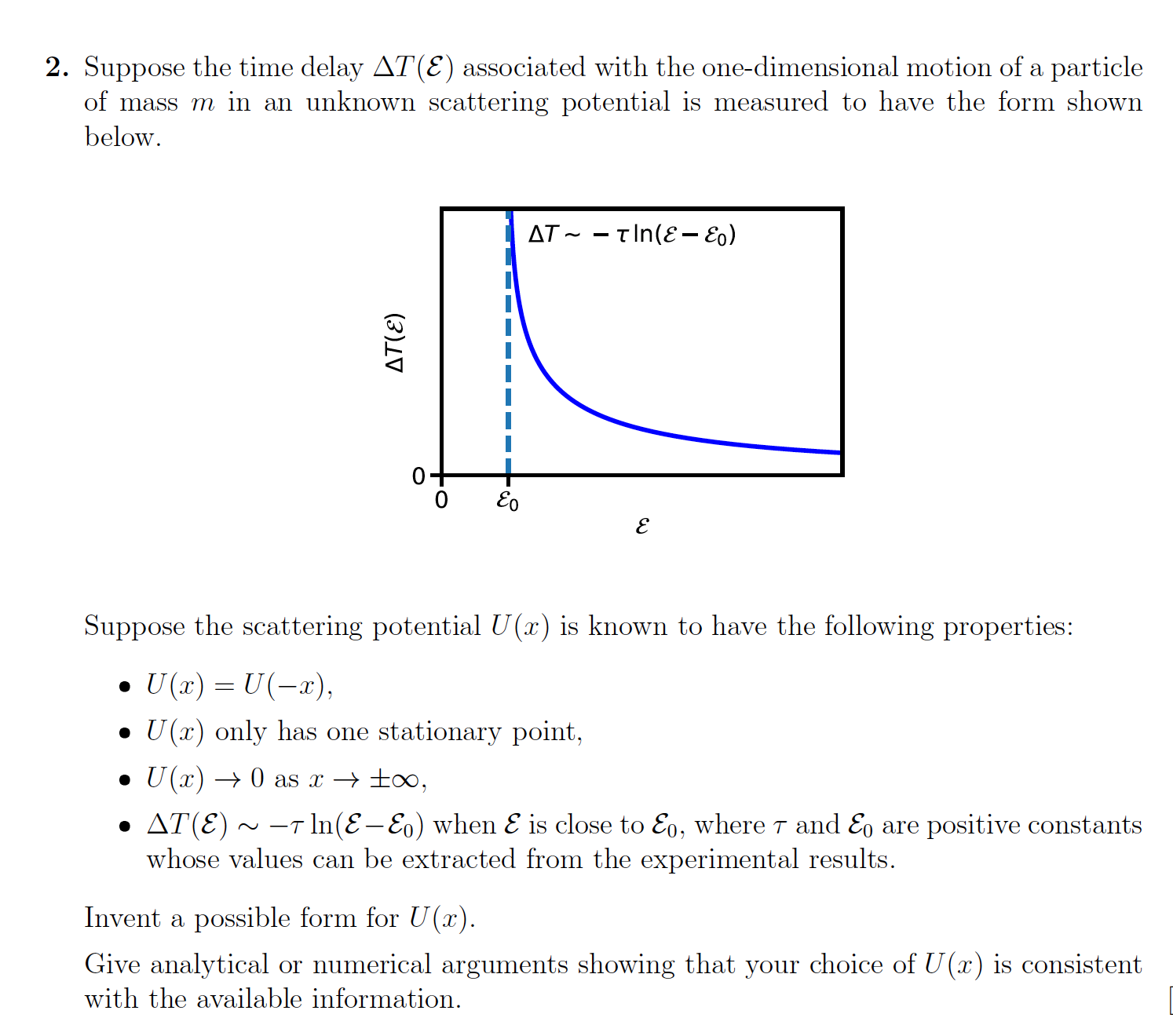 Solved Suppose the time delay ΔT(E) ﻿associated with the | Chegg.com