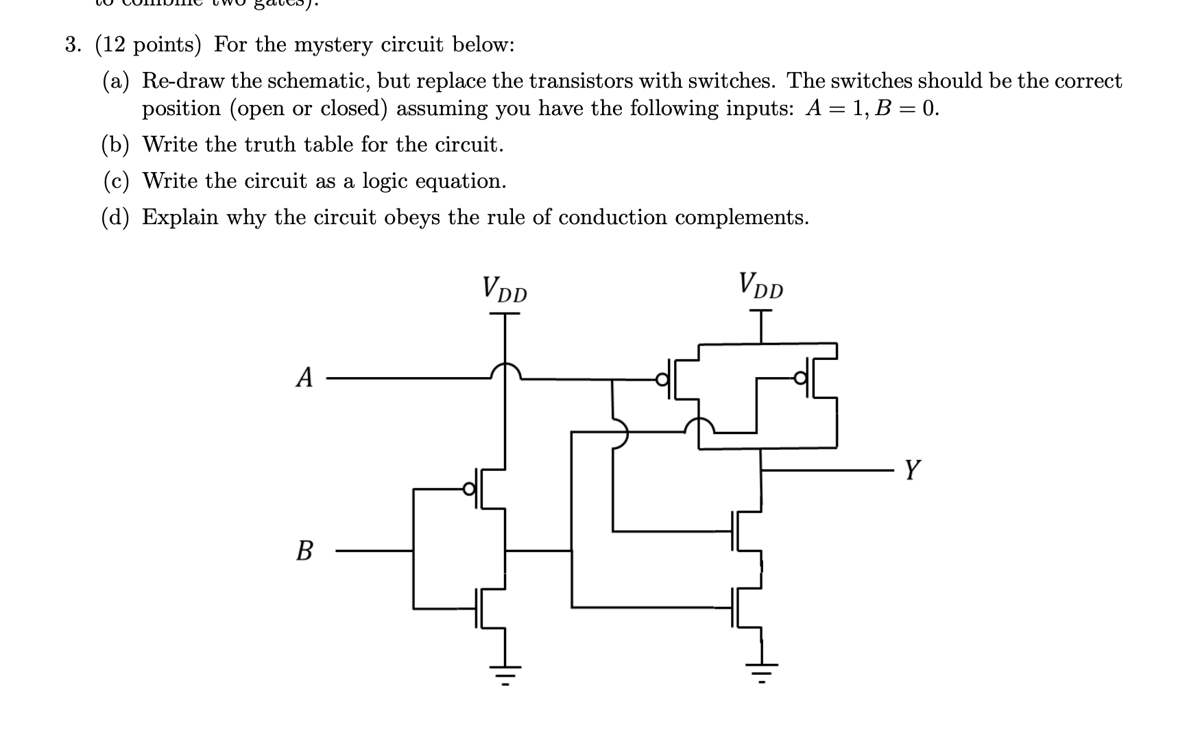 Solved 3. (12 points) For the mystery circuit below: (a) | Chegg.com