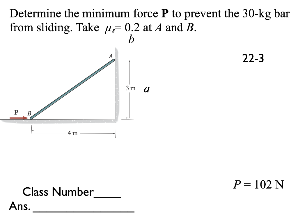 Solved Determine The Minimum Force P To Prevent The 30 Kg